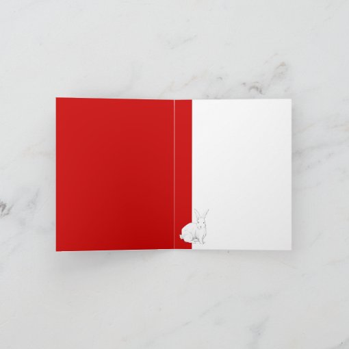 Rabbit red Note Card | Zazzle
