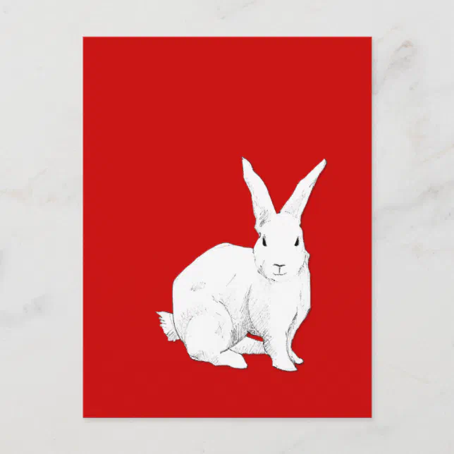 Rabbit red Postcard | Zazzle