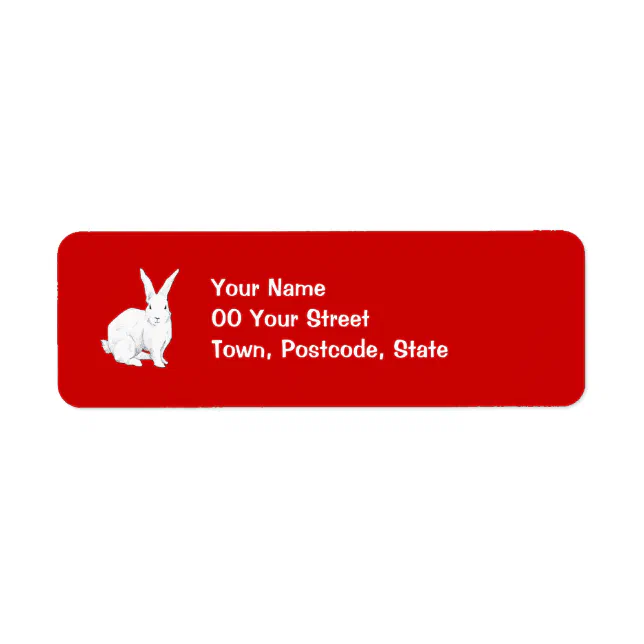 Rabbit red Return Address Label | Zazzle