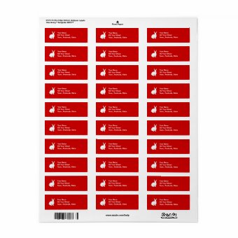 Rabbit red Return Address Label | Zazzle