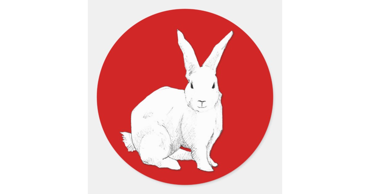 Rabbit red Sticker | Zazzle