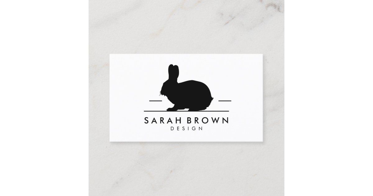 Rabbit Silhouette Business Card | Zazzle