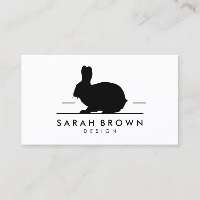 Rabbit Silhouette Business Card | Zazzle