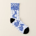 Rabbit Socks Blue Willow Pattern Whimsical Bunny | Zazzle
