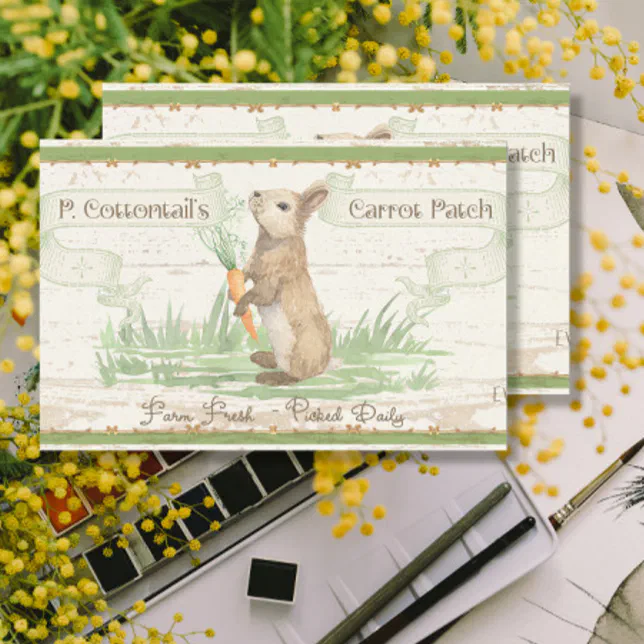 Rabbit Spring Carrot Patch Cottage Wood Decoupage Tissue Paper | Zazzle