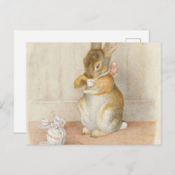 Rabbit Tea Party - Beatrix Potter Postcard | Zazzle