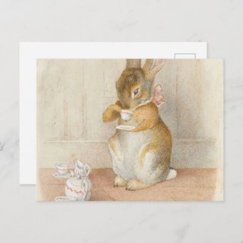 Rabbit Tea Party - Beatrix Potter Postcard | Zazzle