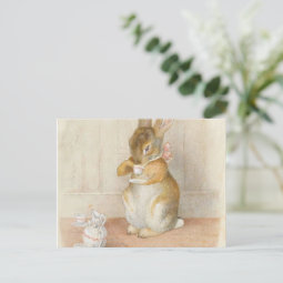 Rabbit Tea Party - Beatrix Potter Postcard | Zazzle