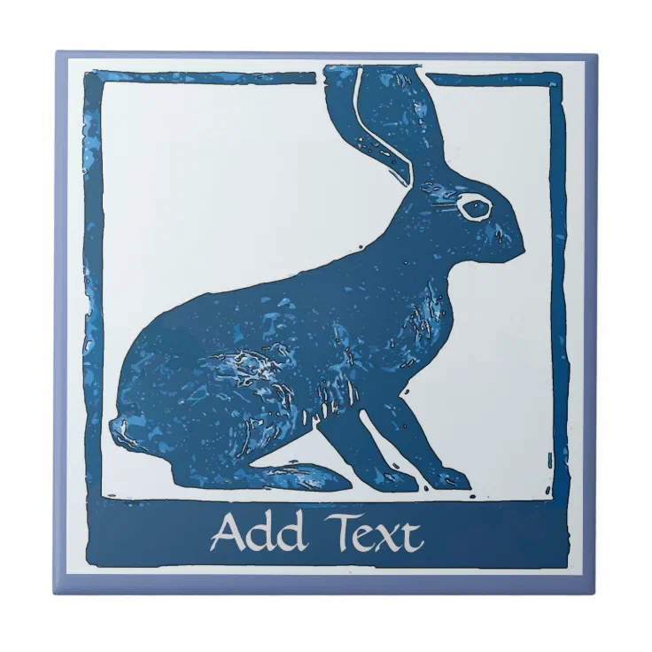 Rabbit Tile,add text Tile | Zazzle