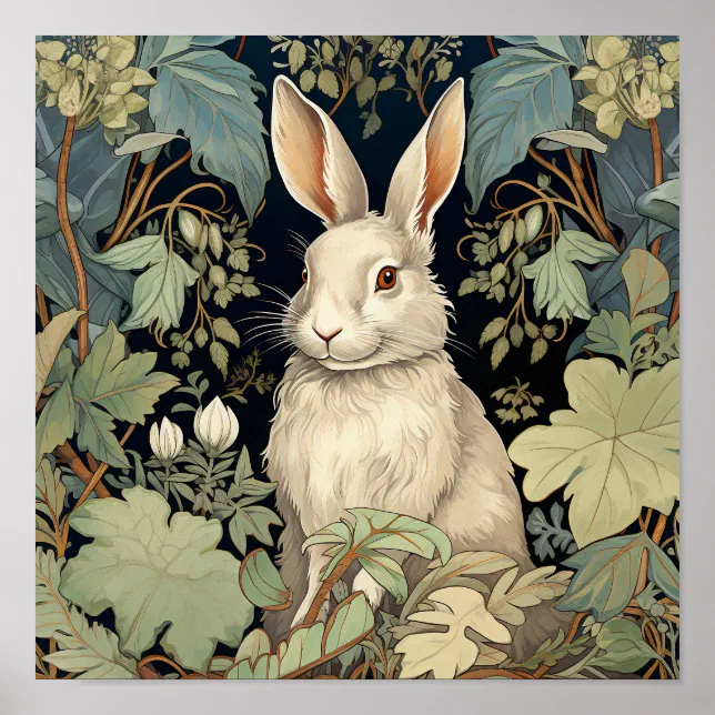 Rabbit Wall Art Wildlife Animal Poster | Zazzle