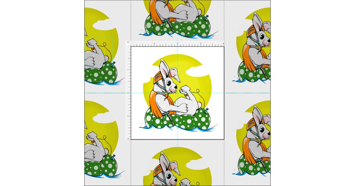 Rabbit wearing a life jacket fabric | Zazzle
