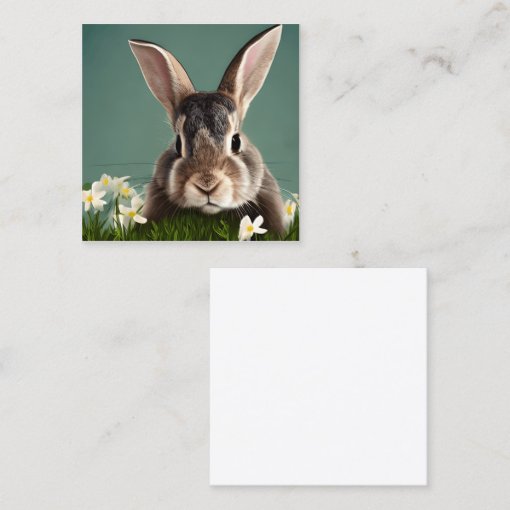 Rabbits are small mammals known for their cute app square business card ...