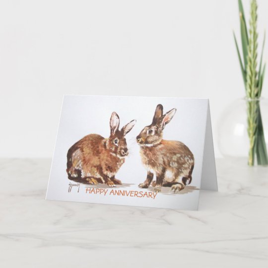 Rabbits Happy Anniversary Card | Zazzle.com