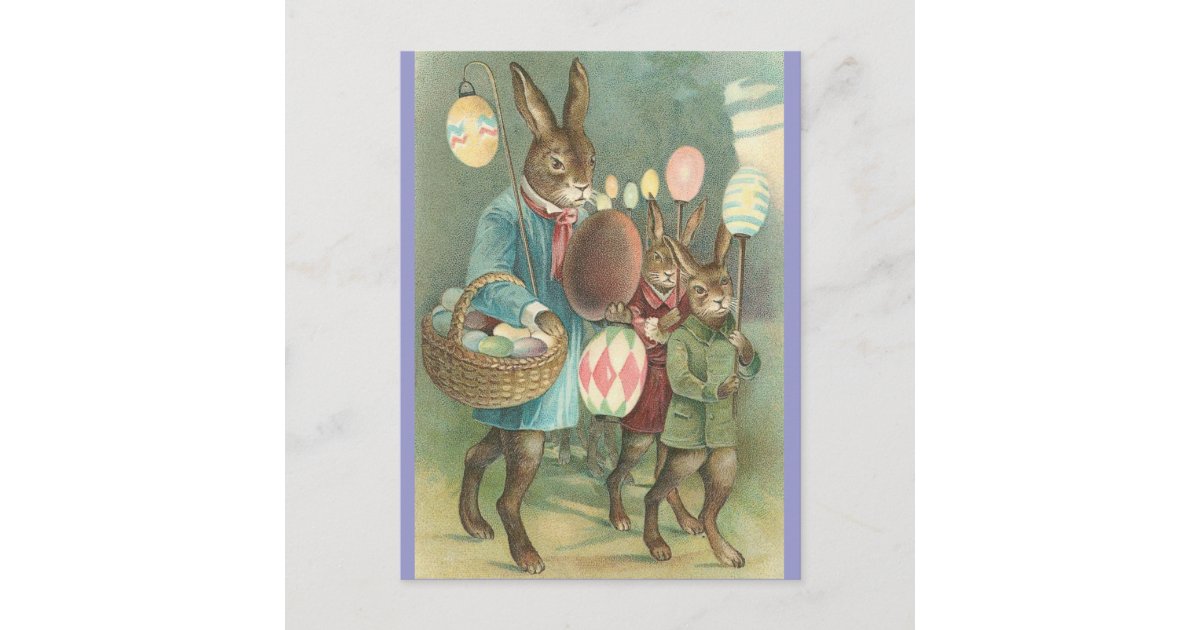 Rabbits Night Out Postcard | Zazzle