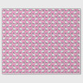 Rabbits Pattern - Black and White with Pink Wrapping Paper | Zazzle