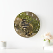 Raccoon Family Large Clock | Zazzle