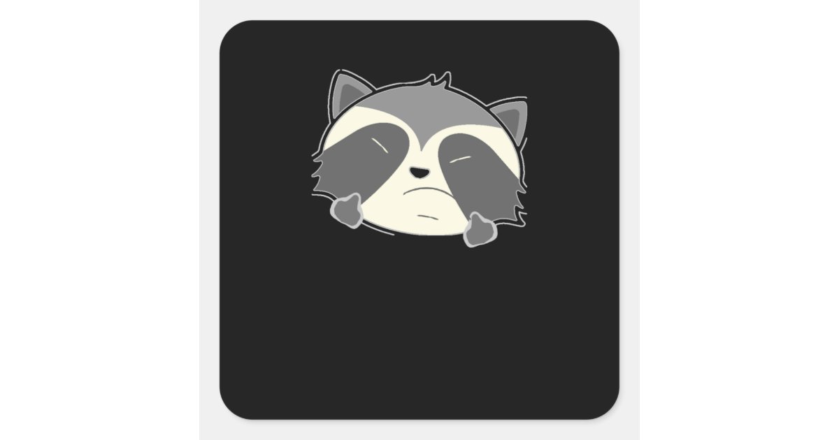 Raccoon Middle Finger Square Sticker | Zazzle