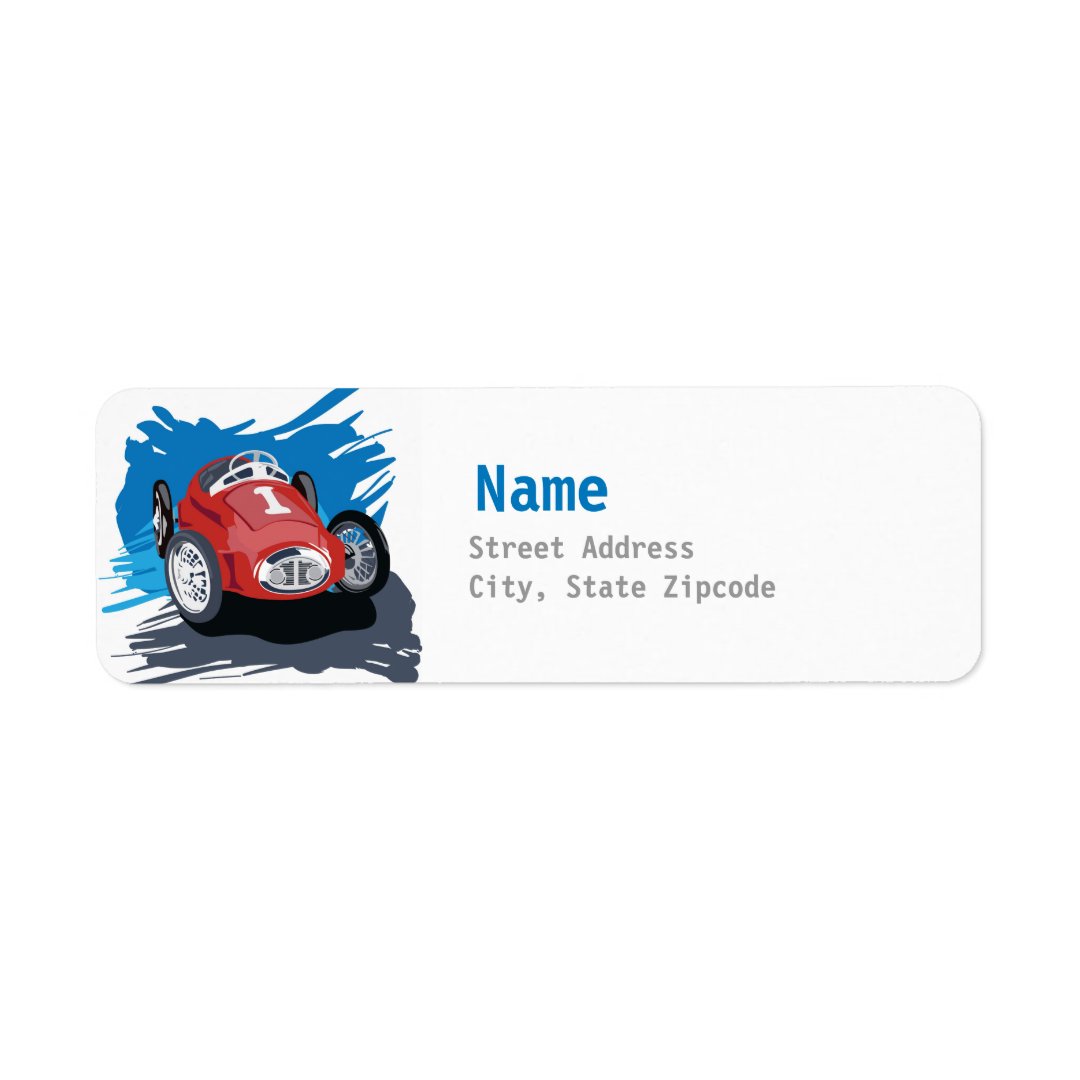 Race Car Address Label | Zazzle
