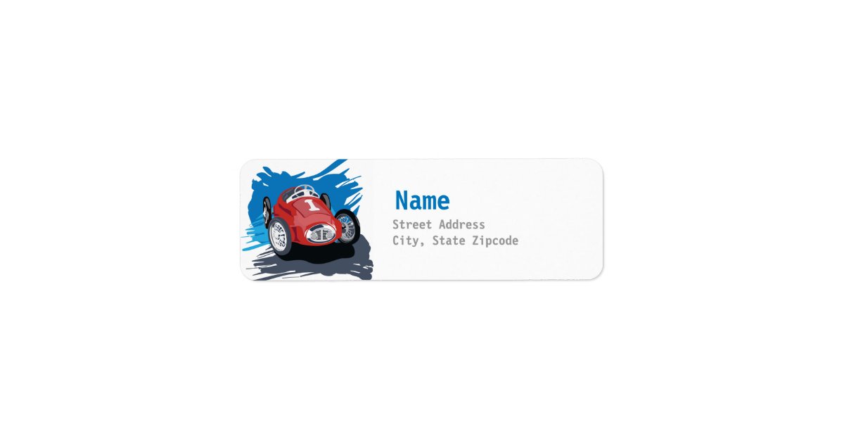Race Car Address Label | Zazzle