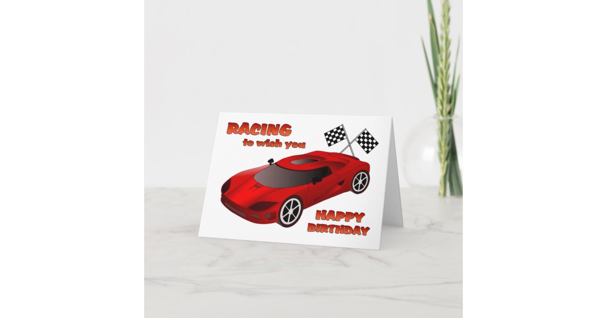 Race Car Birthday Card | Zazzle