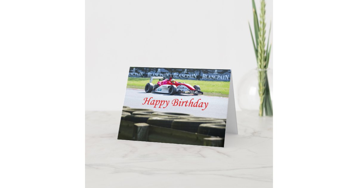 Race car Birthday card | Zazzle.com