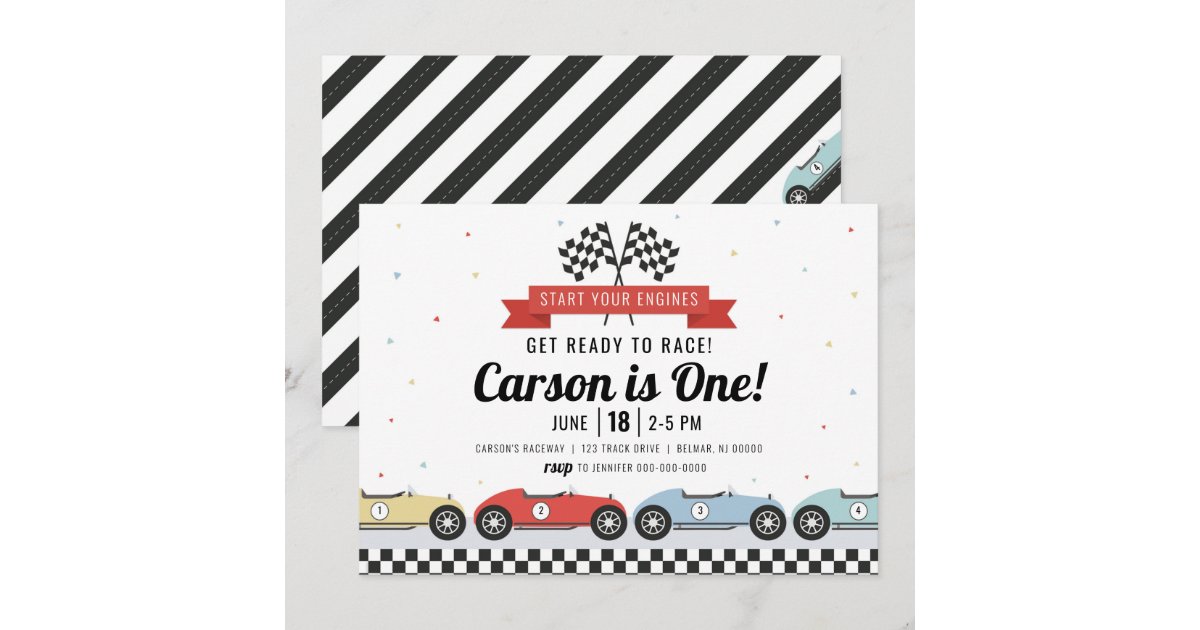 Race Car Birthday Invitation | Zazzle