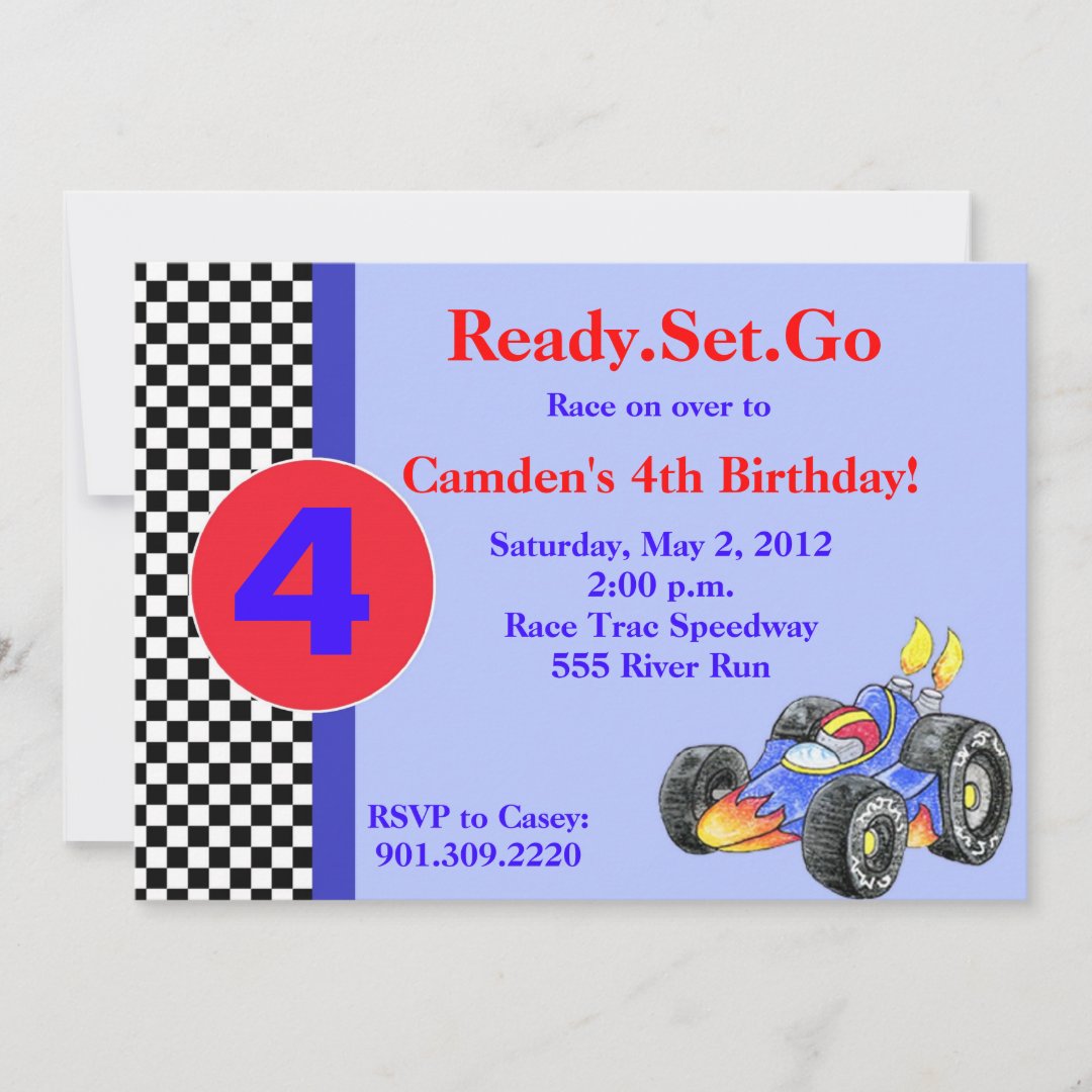 Race Car Birthday Invitation | Zazzle
