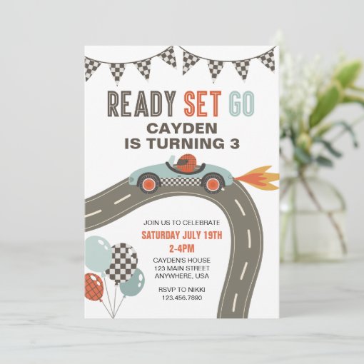 Race Car Birthday Invitation | Zazzle
