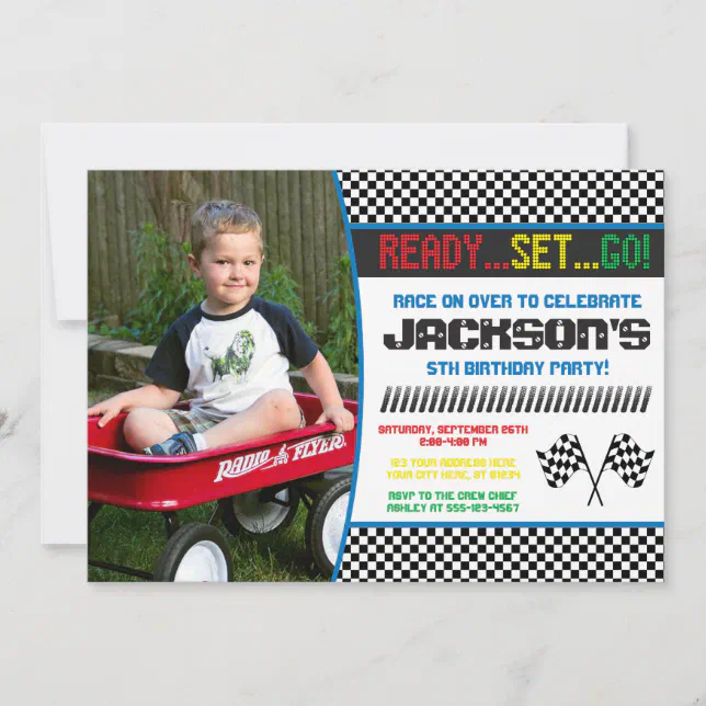 Race Car Birthday Invitation | Racing Invitation | Zazzle