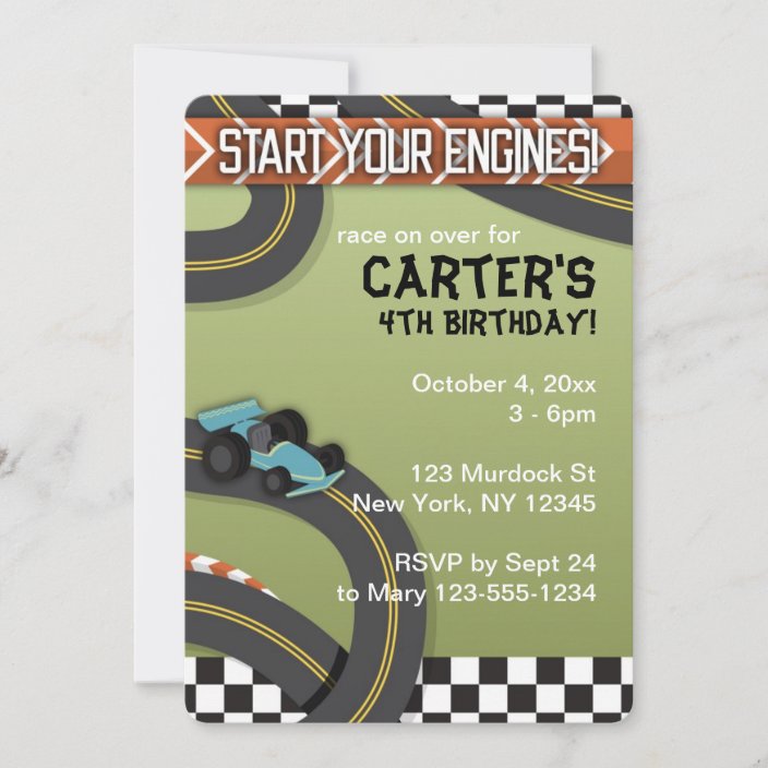 Race Car Birthday Invite | Zazzle.com