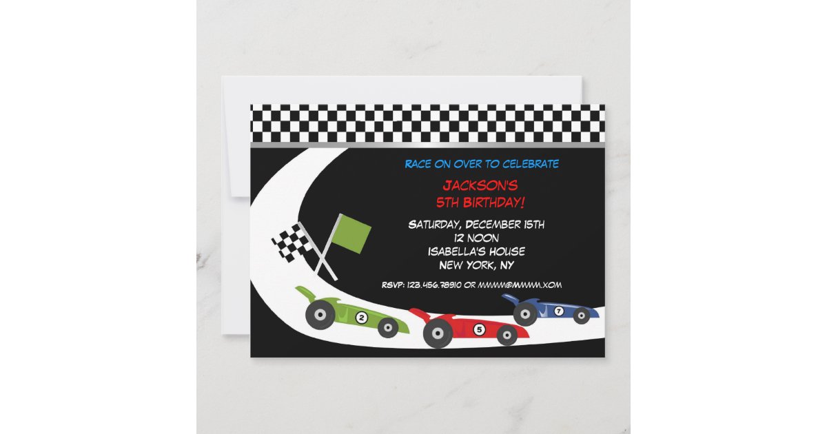 Race Car Birthday Party Invitations | Zazzle
