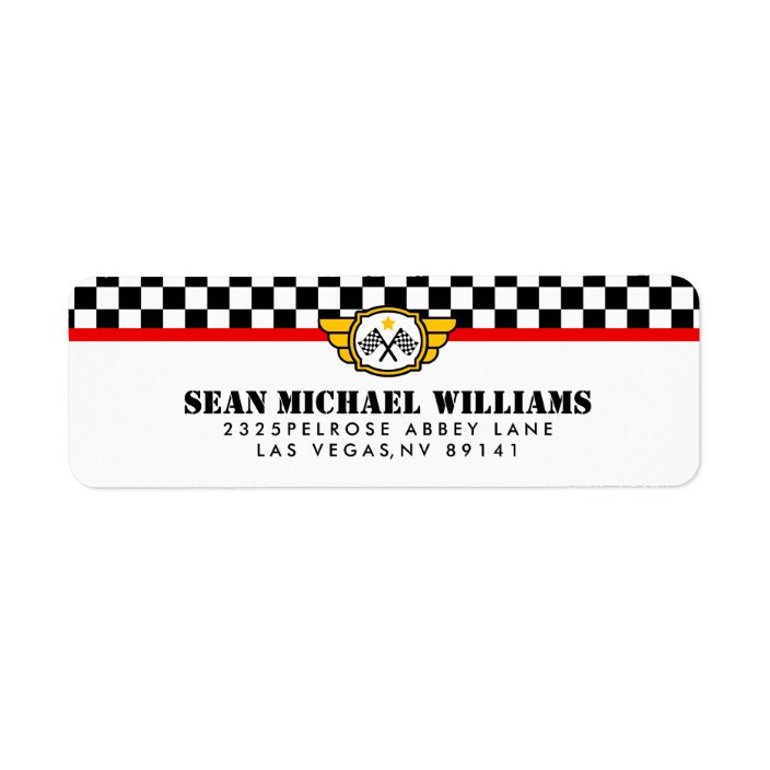 Race Car Birthday Party Label | Zazzle.com