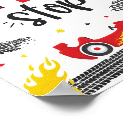 Race Car Birthday Party Two Fast Pit Stop Poster | Zazzle