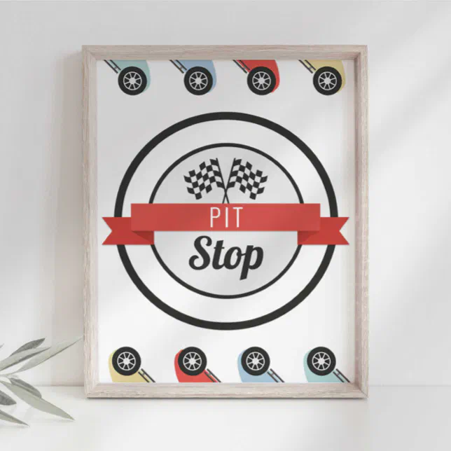 Race Car Birthday Pit Stop Sign | Zazzle