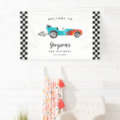 Race Car Boy Birthday Party Welcome Banner | Zazzle