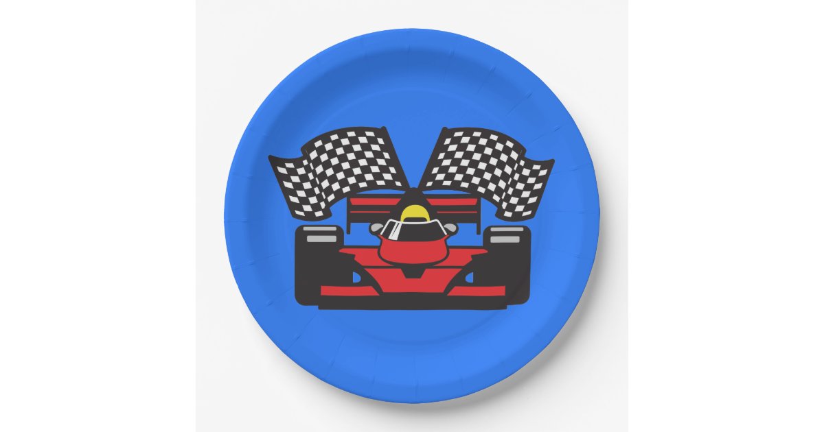Race Car Design Paper Party Plate | Zazzle