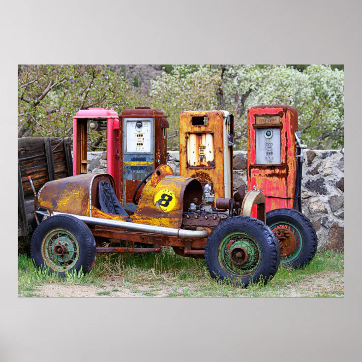 Race Car Final Pit Stop Poster | Zazzle