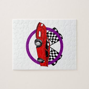 Race Car Logo Jigsaw Puzzle | Zazzle