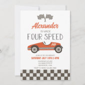 Race Car Made Four Speed Birthday Invitation | Zazzle