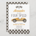 Race Car Made Four Speed Birthday Invitation | Zazzle