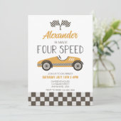 Race Car Made Four Speed Birthday Invitation | Zazzle