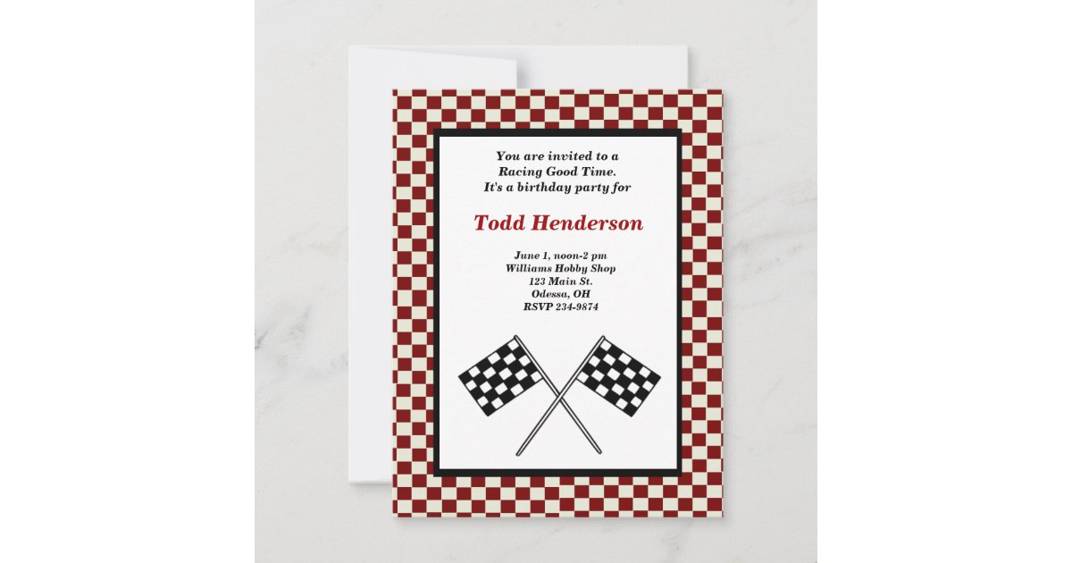 Race Car Party Invitation | Zazzle