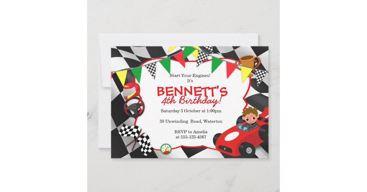 Race Car Party Invitations Racing Themed | Zazzle