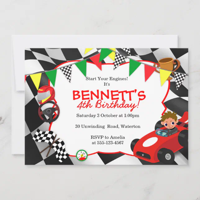 Race Car Party Invitations Racing Themed | Zazzle