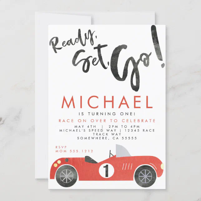 RACE CAR PARTY INVITE | Zazzle