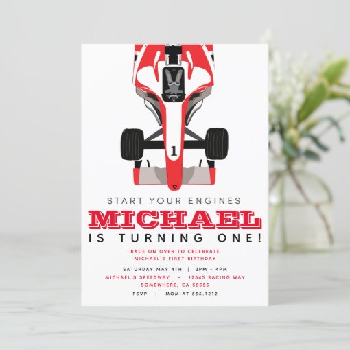 RACE CAR PARTY INVITE | Zazzle
