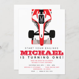 RACE CAR PARTY INVITE | Zazzle