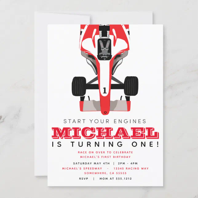 RACE CAR PARTY INVITE | Zazzle
