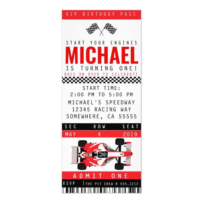 RACE CAR PARTY INVITE | Zazzle.com