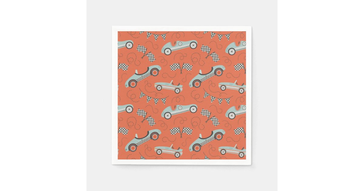 Race Car Party Paper Napkins | Vintage Race Car | Zazzle